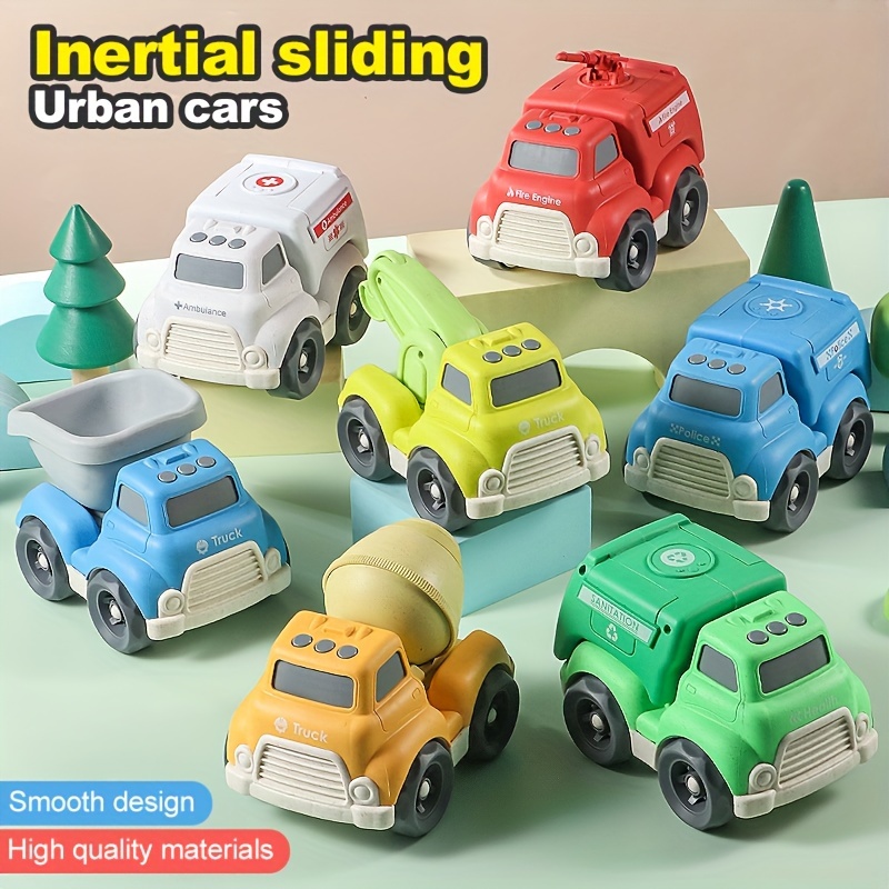 Plant Based Material Kids Toy Vehicles Set Manual Push And Go ...