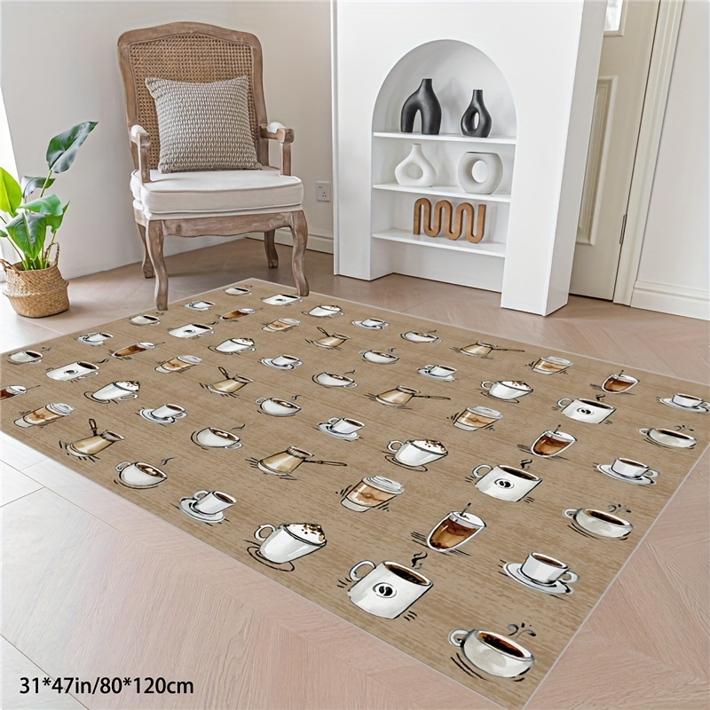 Hand Painted Light Colour Coffee Cup Pattern Rug Area Rugs - Temu ...