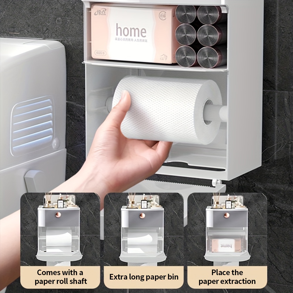 Bathroom Tissue Storage Box Toilet Paper Holder Wall Mounted - Temu New ...