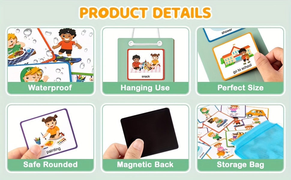 Visual Schedule For Kids Toddlers, Routine Chore Chart Magnetic Cards ...
