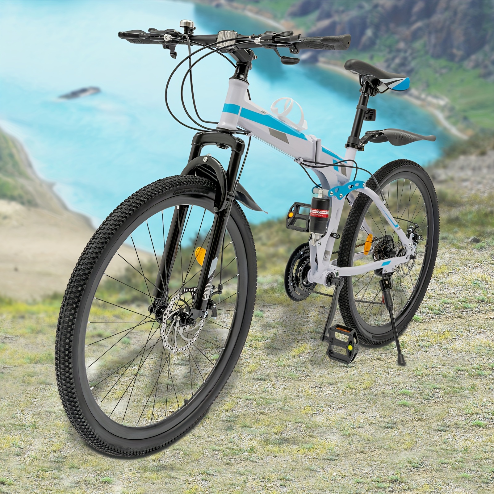 mountain folding bike gears mtb bicycle u shaped - Temu