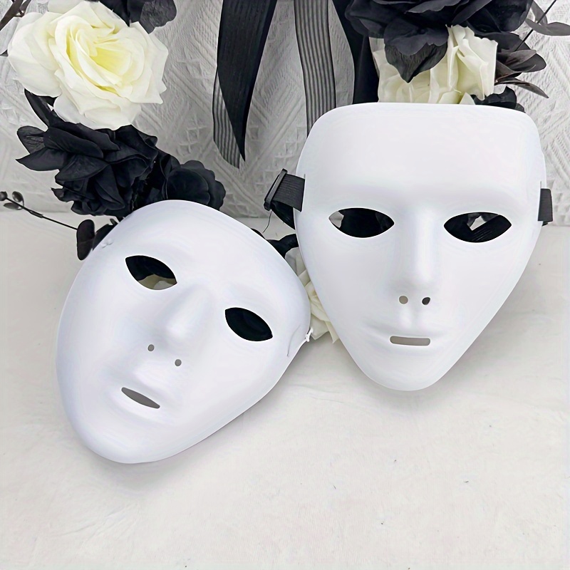 Halloween White Mask Hip Hop Dance Party Masquerade Masks, Cosplay ...