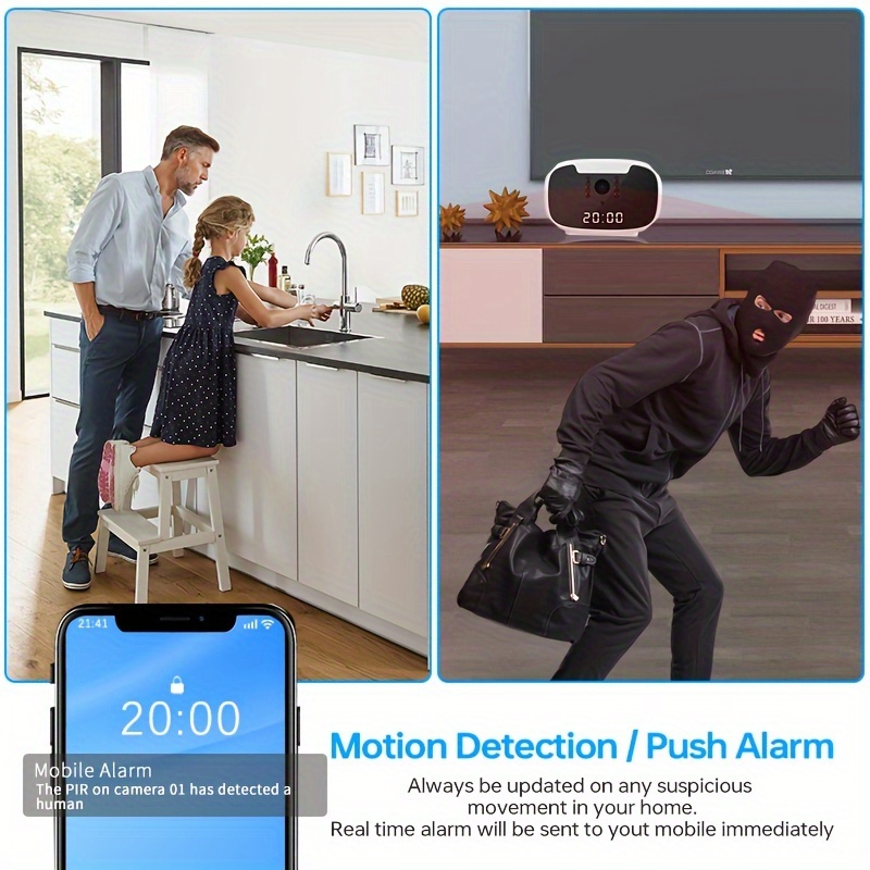 1080p Hd Clock Camera Wifi 120° Indoor Security - Temu Australia