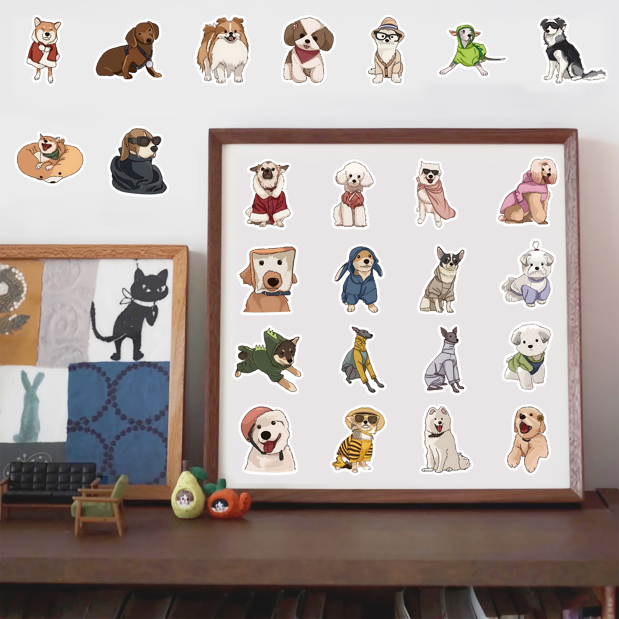 Pet Dog Cartoon Stickers Water Bottle Laptop Colorful - Temu Australia