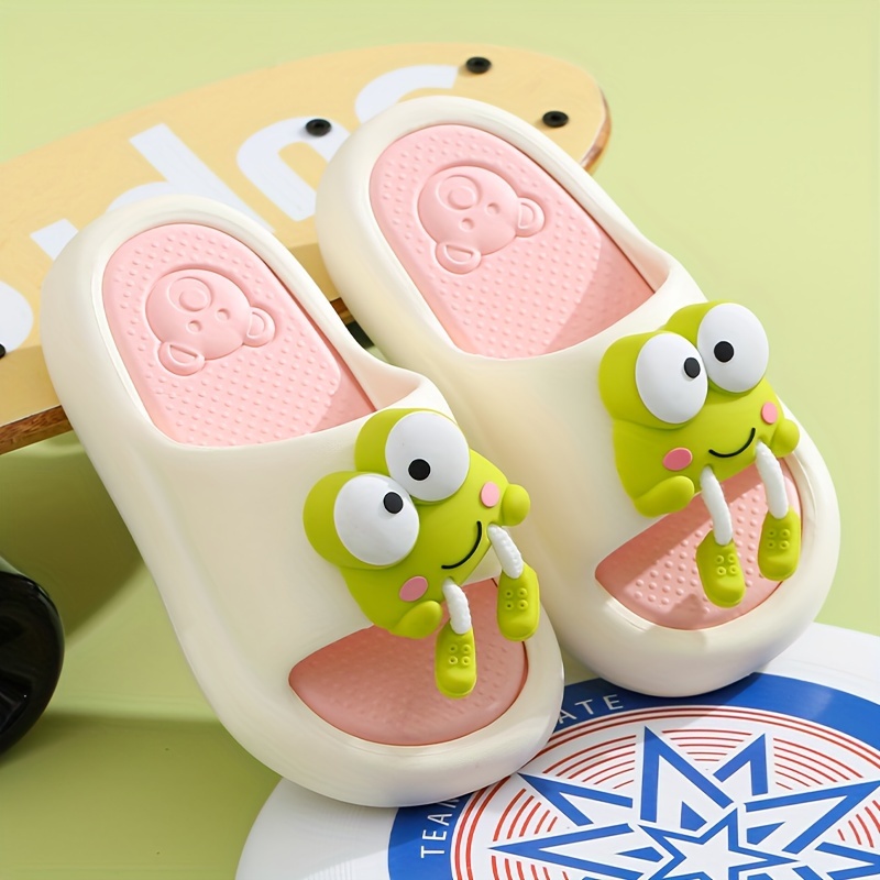 Trendy Cute Cartoon Flog Open Toe Slippers Girls Breathable - Temu United Kingdom