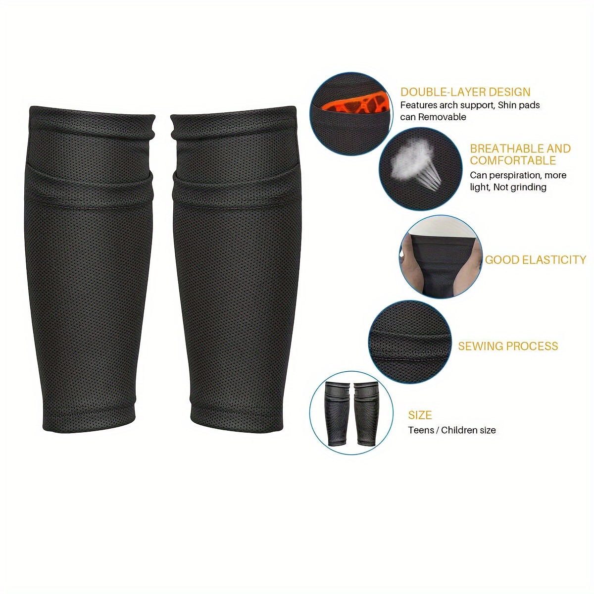 Soccer Guard Socks Breathable Soccer Guard Sleeves - Temu