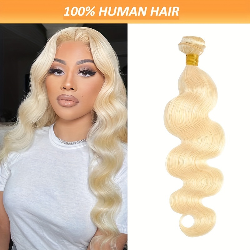 Blonde Body Wave Human Hair Bundle For Women - 613 Blonde Hair Weaves ...