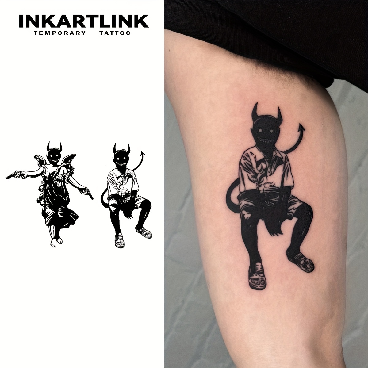 Small devil horns tattoo - Bronctattooaus.com