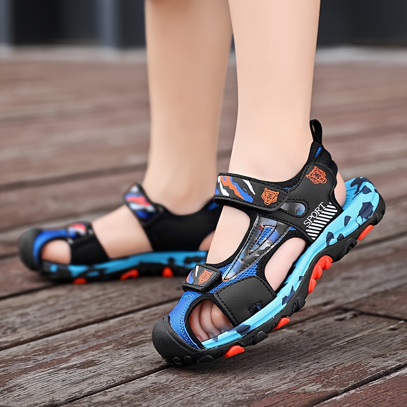 Trendy Cool Mixed Color Open Toe Sandals Boys Breathable Non - Temu Australia