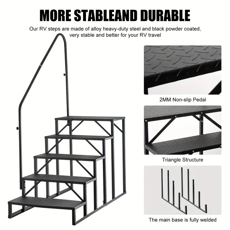Rv Steps With Handrail Ladder Hot Tub Steps With Handrail Portable ... Rv Steps With Handrail Ladder Hot Tub Steps With Handrail Portable ...