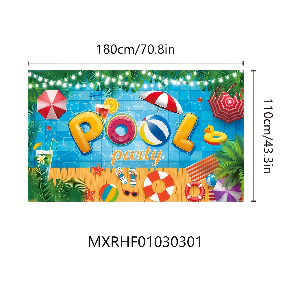 Polyester Pool Party Banner Durable Fabric Pool Party - Temu