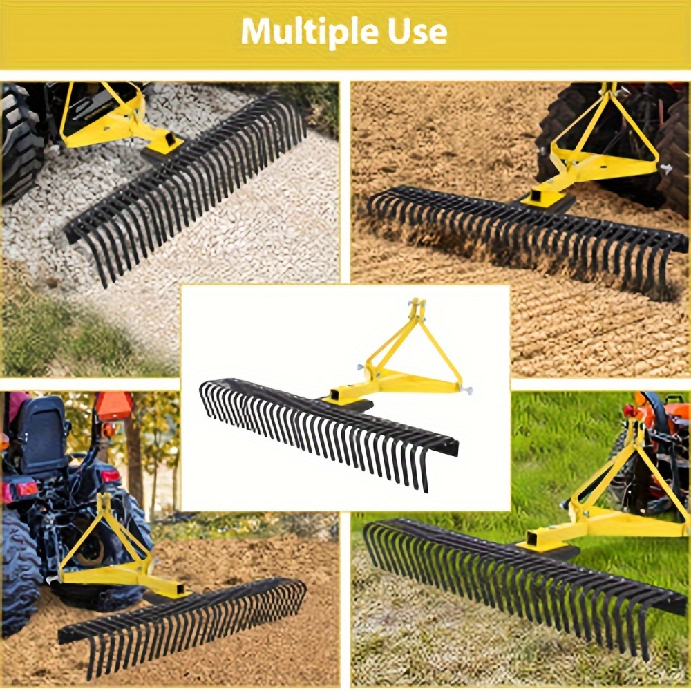 Heavy Duty Landscape Rock Rake 3 Point Attach Rake 360 - Temu