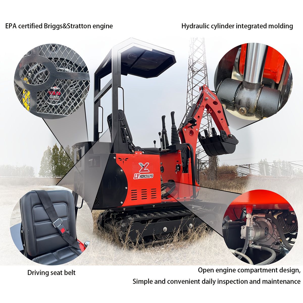 mini excavator sold on Temu United States