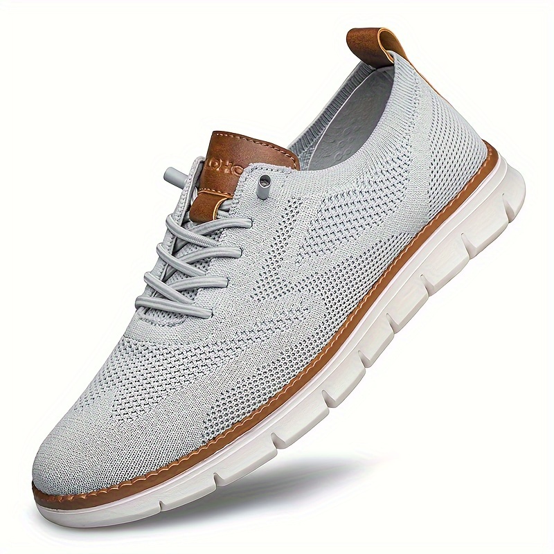 Mens Trendy Solid Colour Woven Knit Breathable Sneakers Comfy Non Slip Casual Slip On Shoes Mens ...