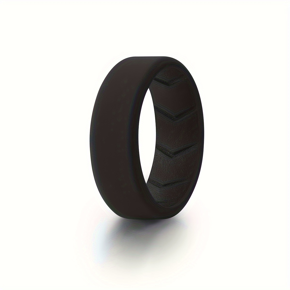 7 Pcs Silicone Ring Men Inner Arc Ergonomic Breathable Design Mens Rubber Wedding Band with Half Sizes Engagement Bands Promise Rings 8mm Wide 2