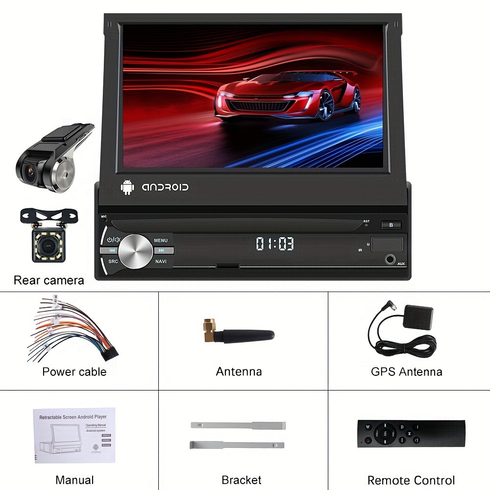 1 Din Android 1+ Car Radio Touch Screen Car Multimedia - Temu New Zealand