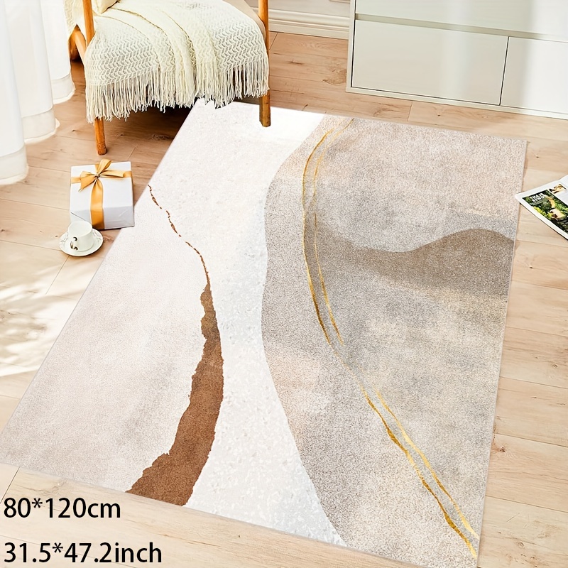 Living Room Bedroom Imitation Cashmere Area Rug Simple Light - Temu ...