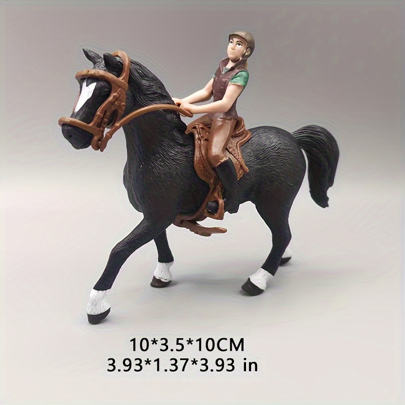 Realistic Horseback Riding Set With Detachable Saddle - Black Horse ...