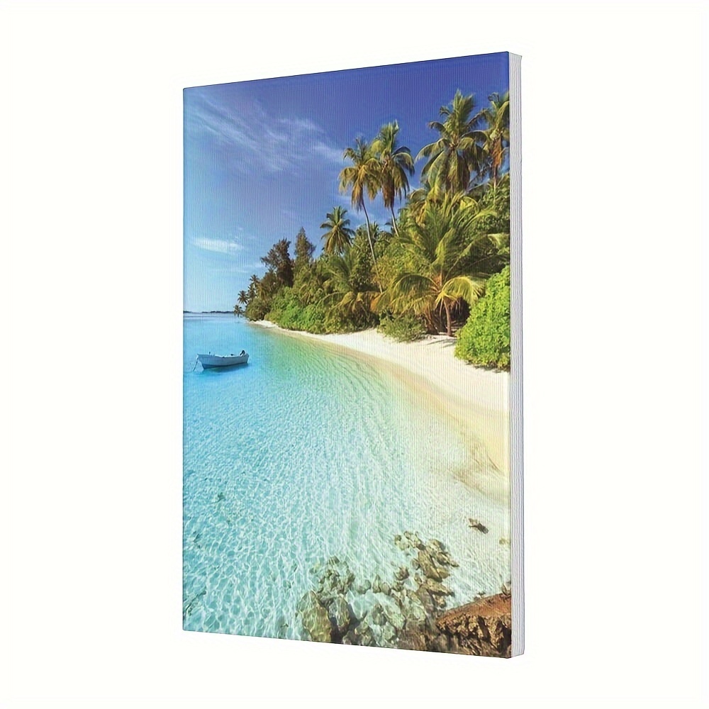 Beach Canvas Wall Art Maldives Pastoral Beach Landscape - Temu United ...