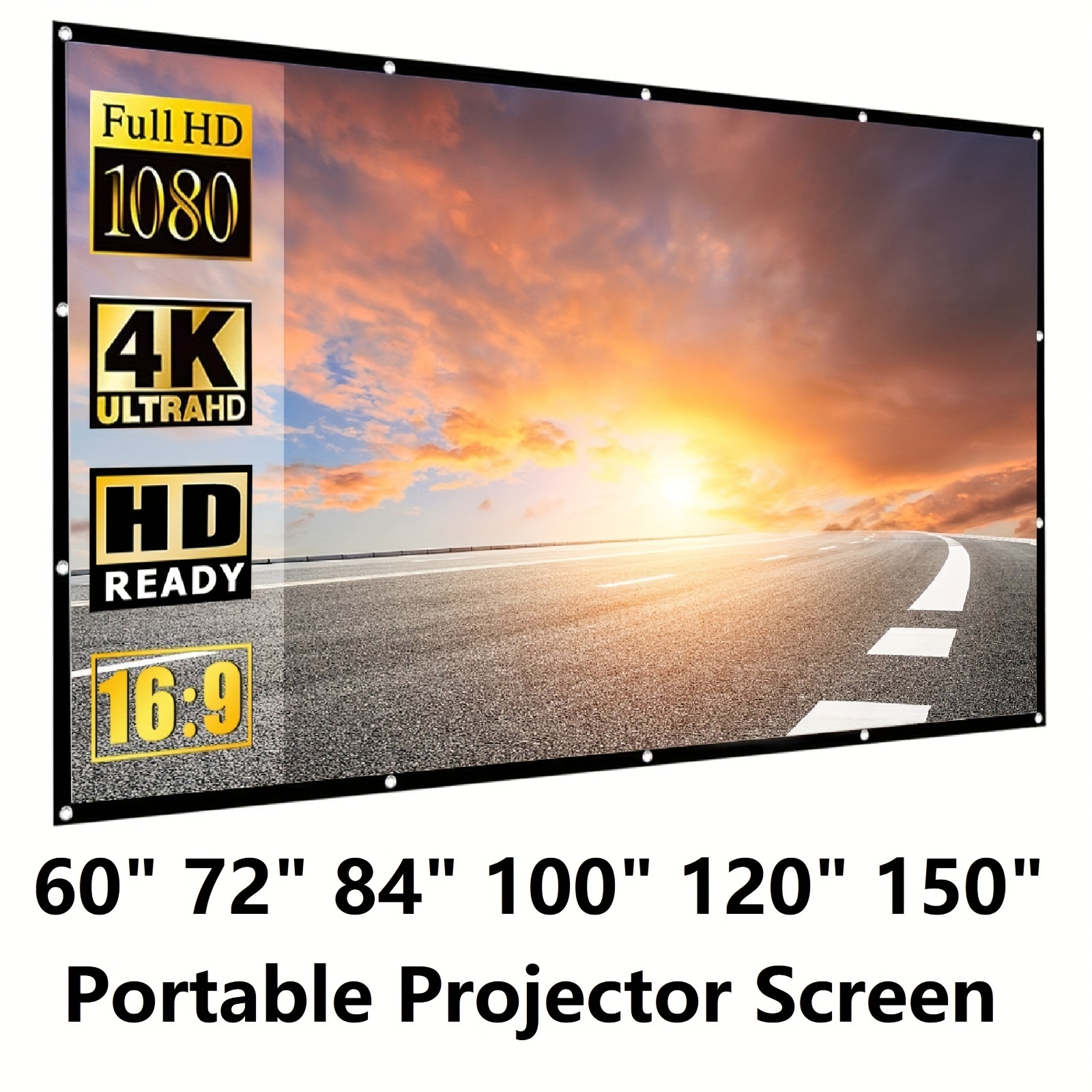 projection screen sold on Temu United States