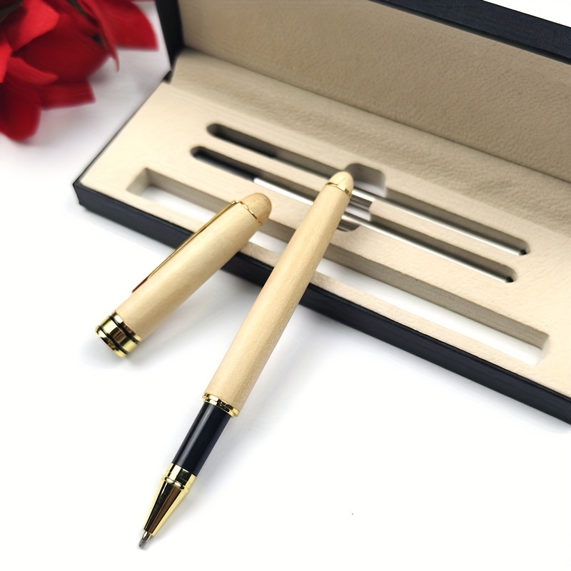 Wooden Gel Ink Rollerball Pen Set With Ergonomic Medium Point And 2 ...