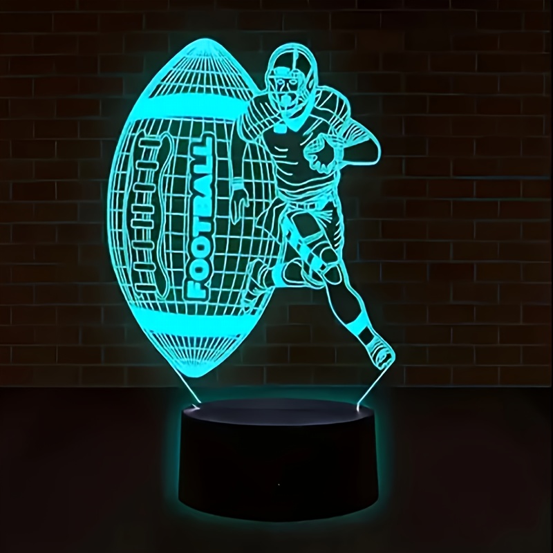 Football Player 3d Illusion Led Night Light - 1pc, Remote Control, 16 ...