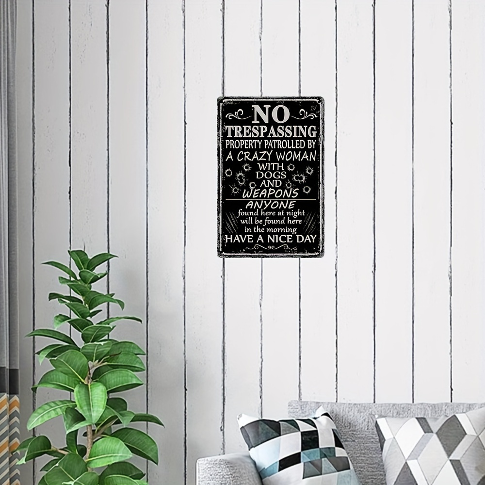 Rustic Aluminum Sign "no Trespassing Property Patrolled A - Temu