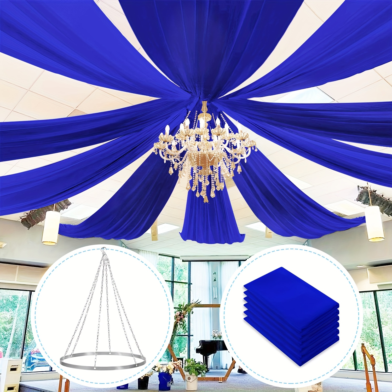 ceiling drapes sold on Temu United States