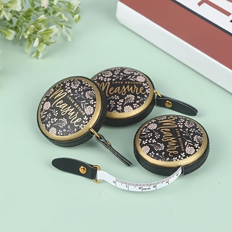 1pc 2pcs 1 5m portable retractable vintage pu leather mini tape measure ...
