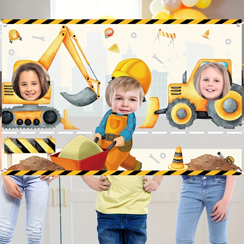 Engineering Vehicles Birthday Photo Background Cloth Farm - Temu