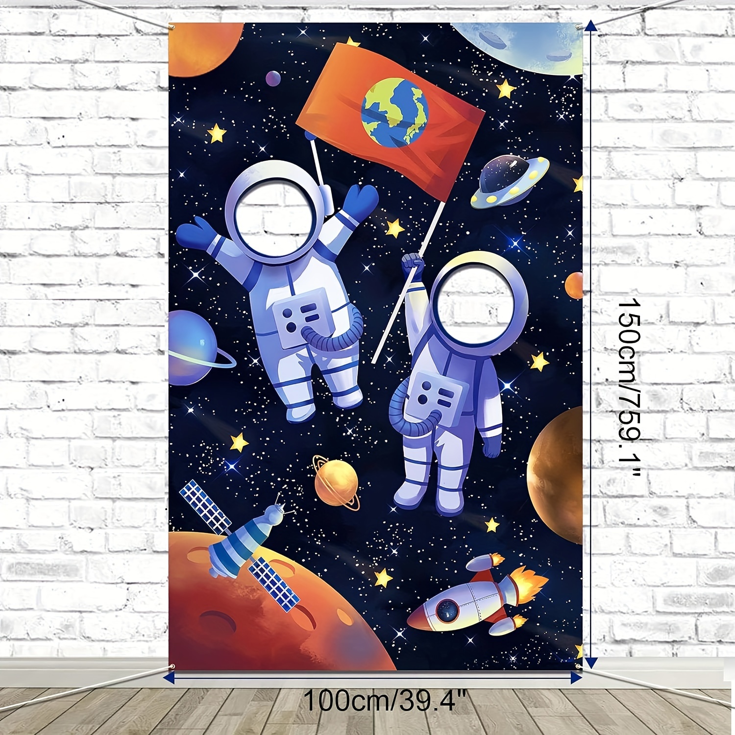 Space themed Fun Face Photo Backdrop Banner - Temu