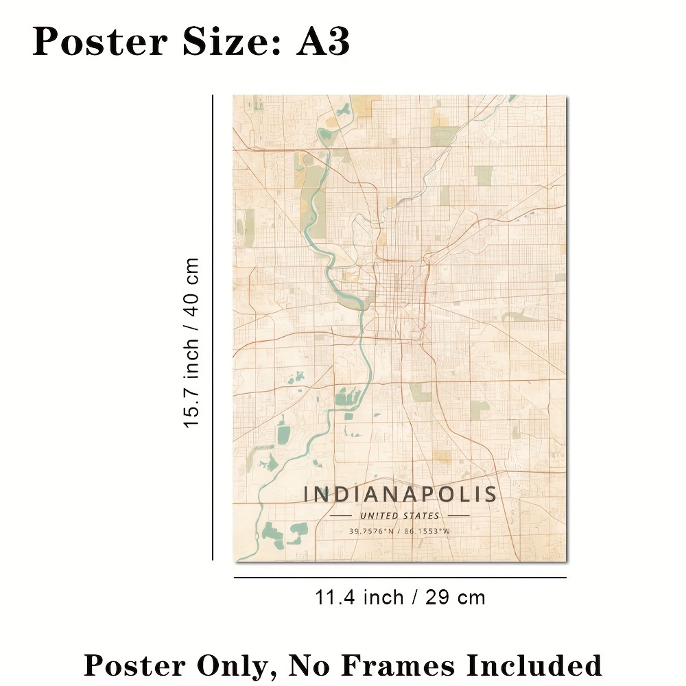 Vintage Style American City Maps Poster Set A3 Size 15 7 X11 - Temu ...