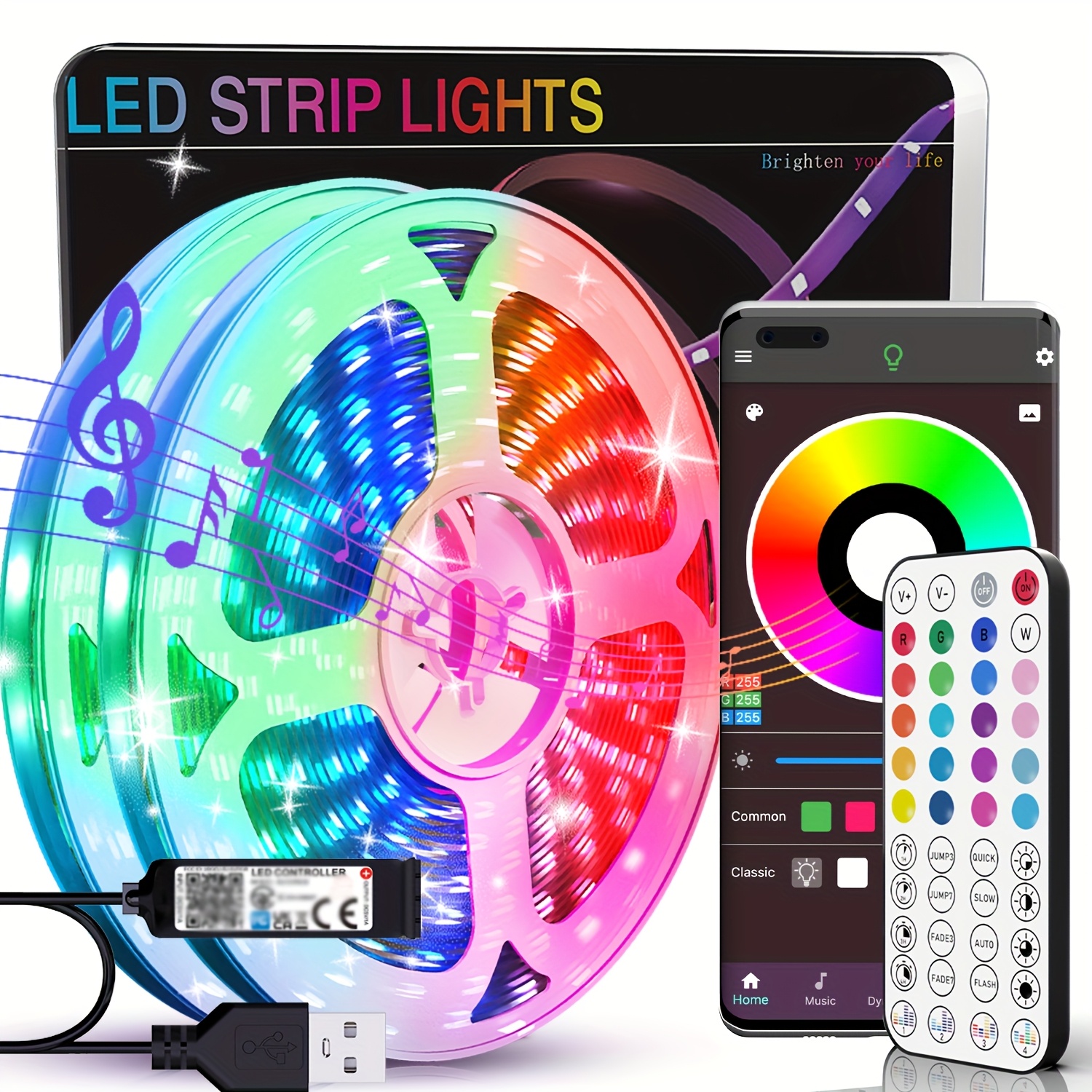 led lights sold on Temu United States