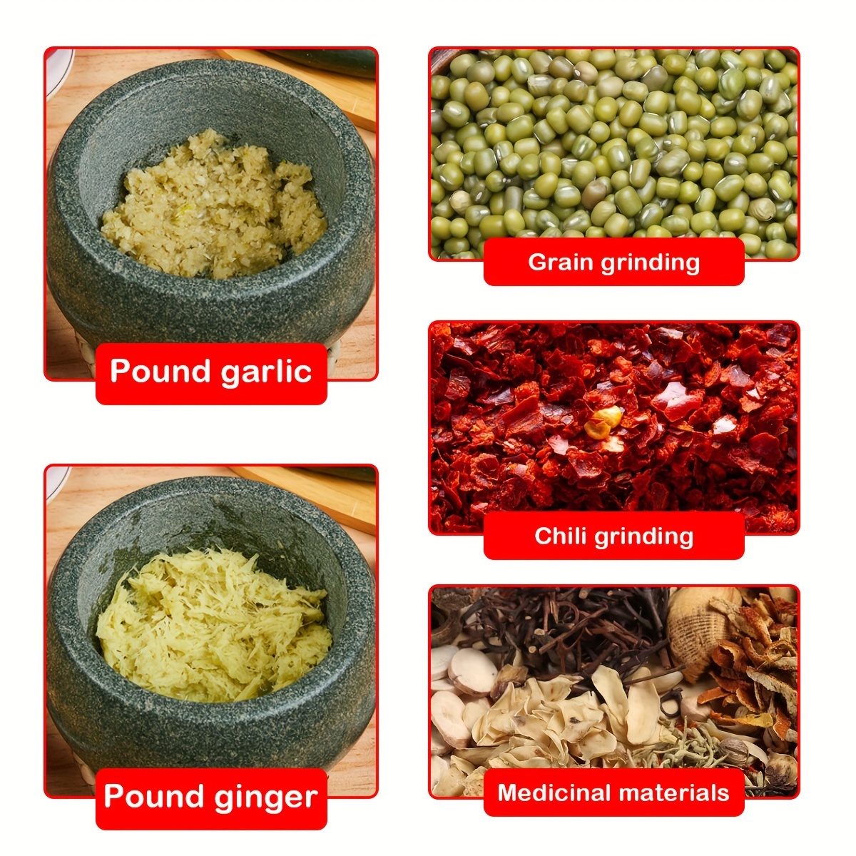 Natural Stone Mortar Pestle Set Traditional Cylindrical - Temu South Africa