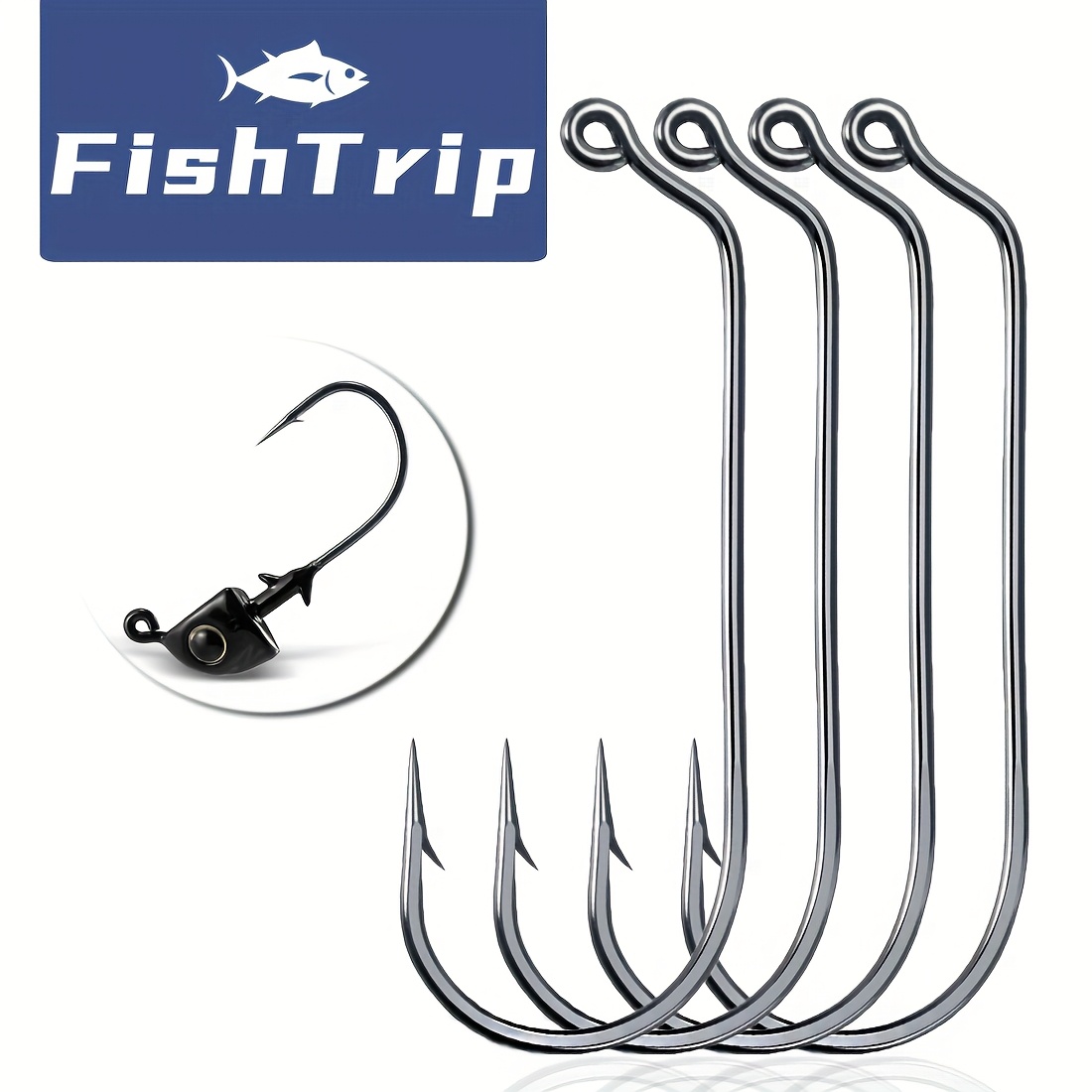 Natufish Jig Hooks Natufish 60 Degree Jig Hooks - 25Pcs Long Shank ...