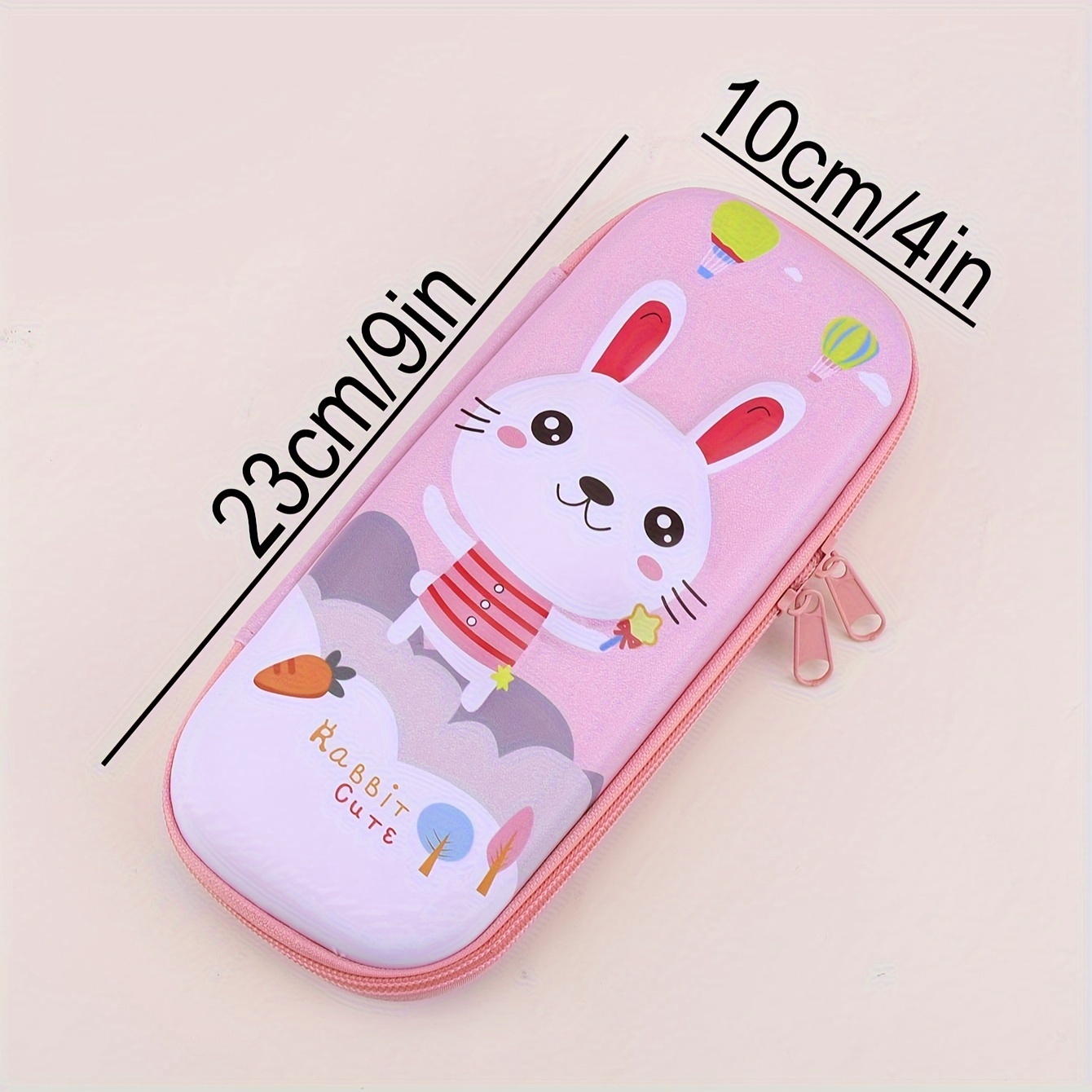Pink Rabbit Pen Box Cartoon Cute School - Temu