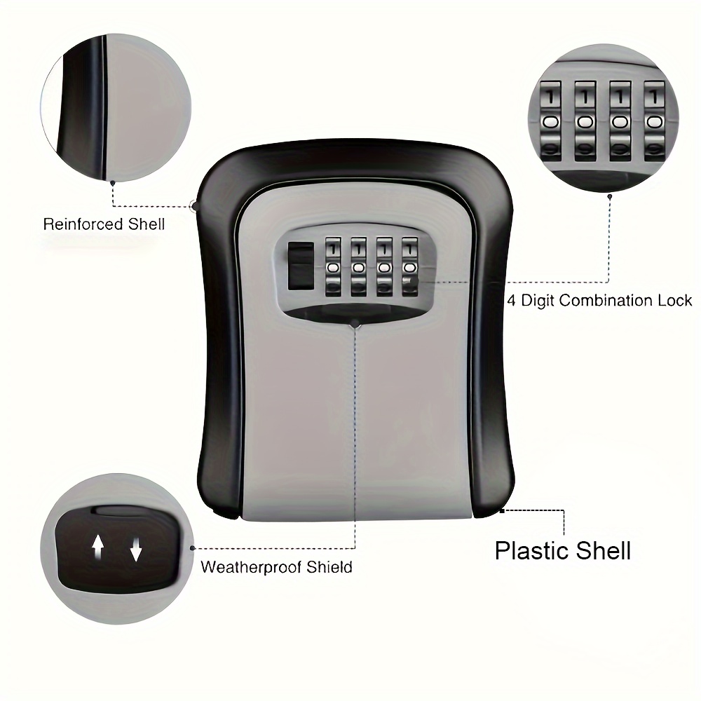 Key Lock Box Outside Portable Combination Lockbox House Keys - Temu