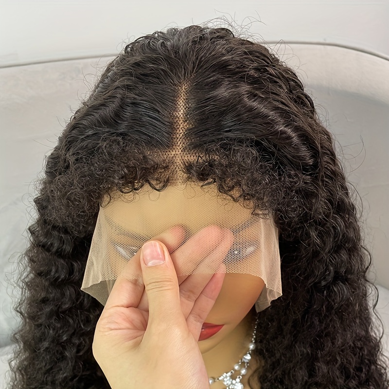 luxurious deep wave 4c edges lace front wig baby hair 13x6 Temu