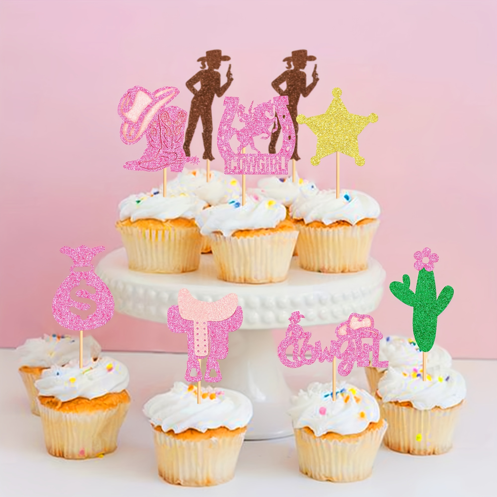 24-pack Western Cowboy Cupcake Toppers For Baby Shower And Birthday ...