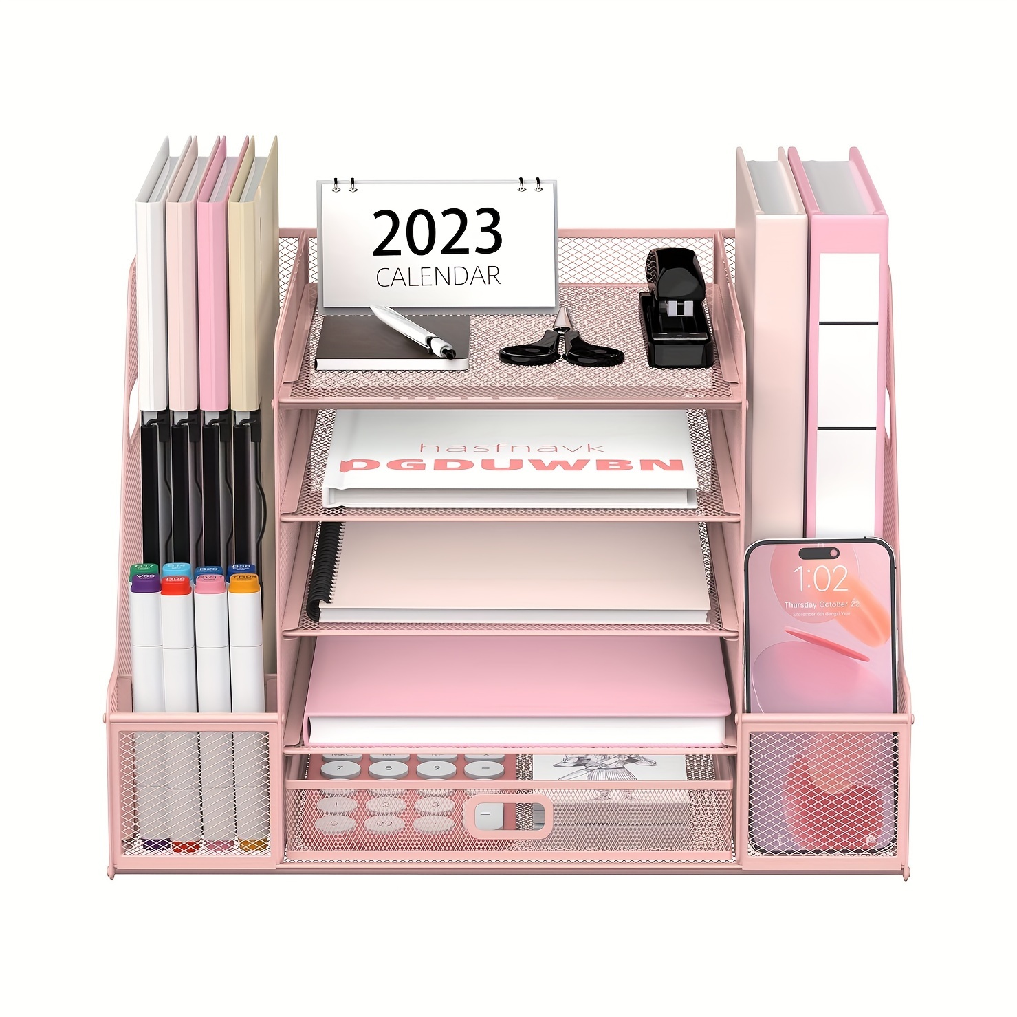 Light pink desk organizer store