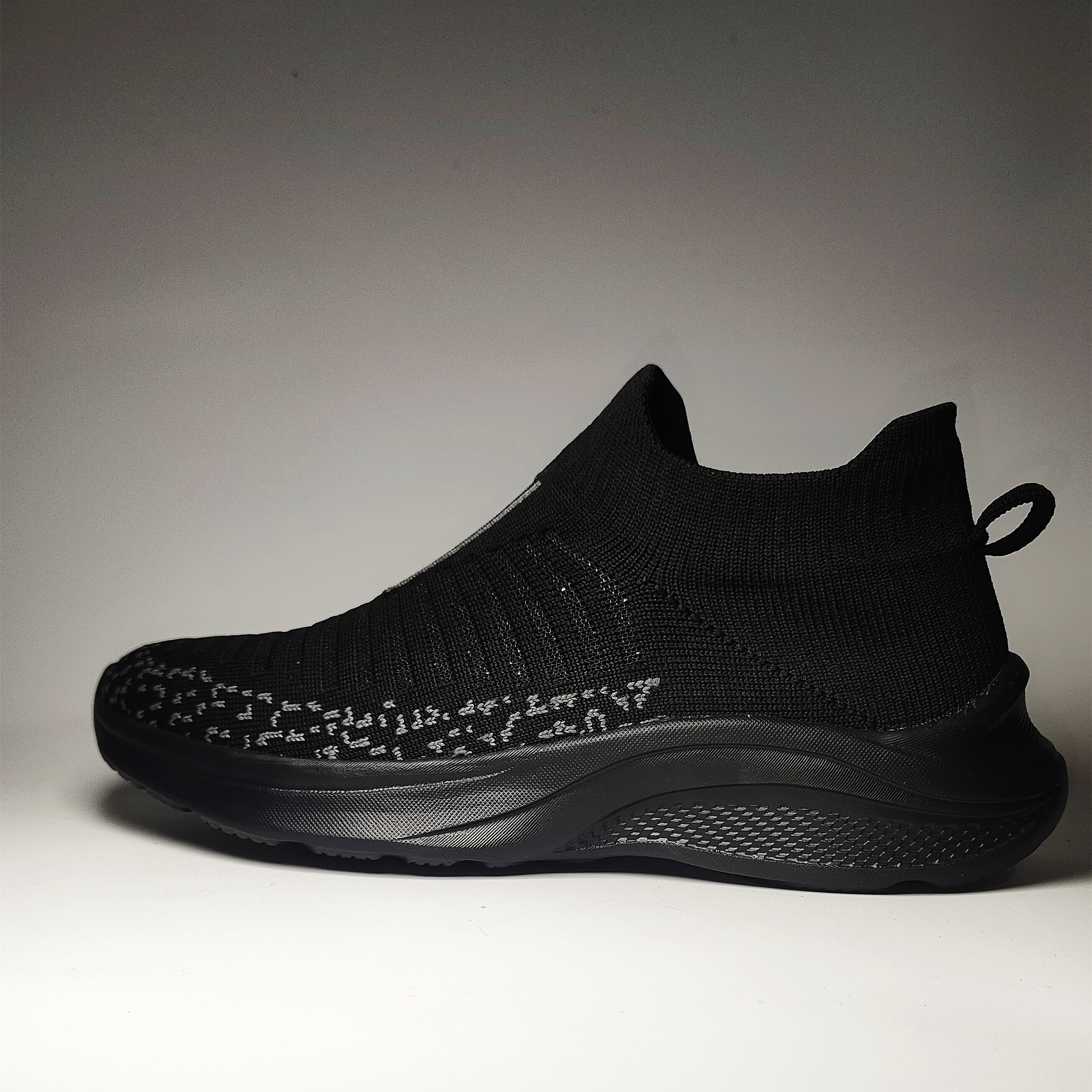 Mens Solid Woven Knit Breathable Slip Sock Shoes Comfy Non Slip Soft ...