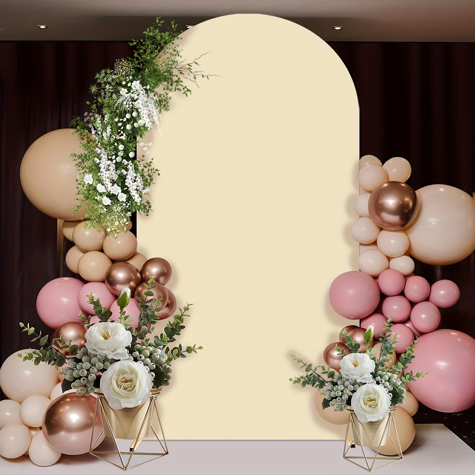 Beige Wedding Arch Backdrop Cover 2 sided Arch Stand - Temu