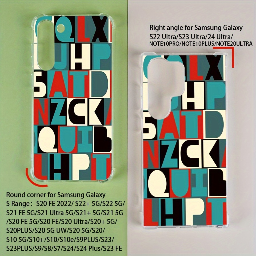 Simple Rectangular Monogram Graphic Protective Phone Case - Temu Denmark