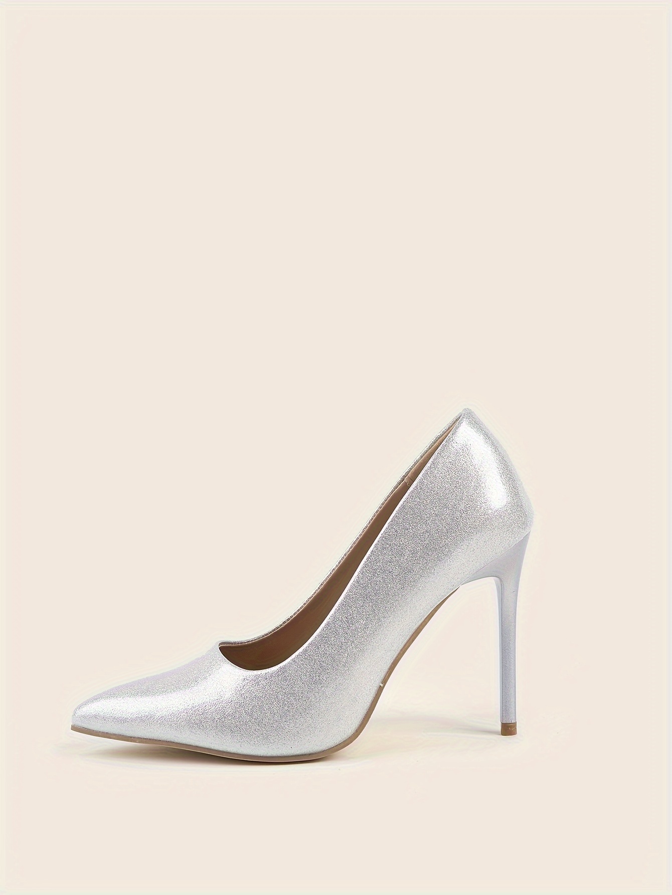 Women's Solid Color Stiletto Heels Elegant Point Toe Dress - Temu