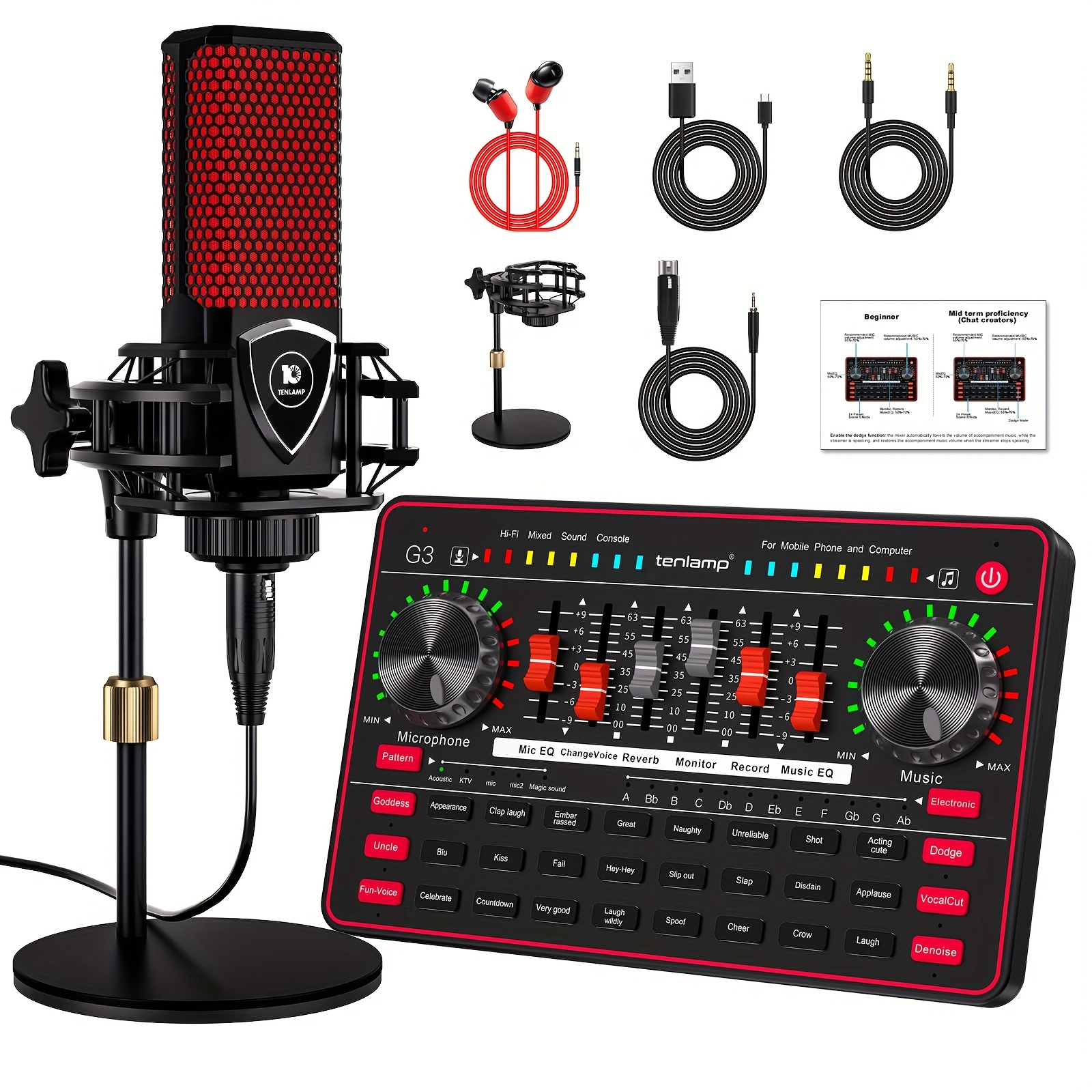 music recording equipment sold on Temu United States