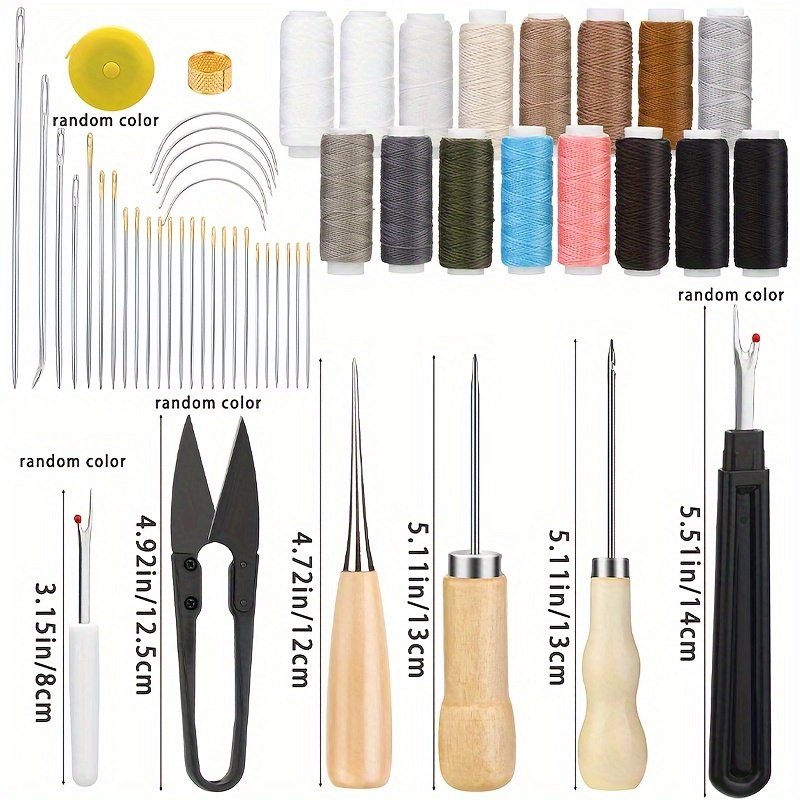 Leather Sewing Repair Kit With Mixed Color Heavy Duty Thread Hand ...