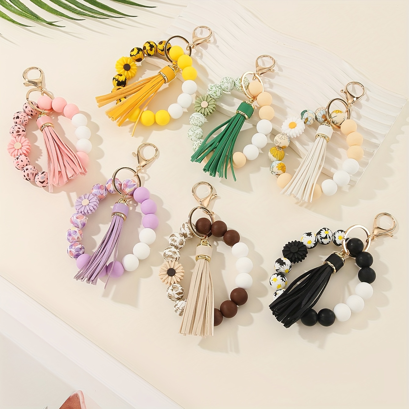 beaded key chains sold on Temu United States