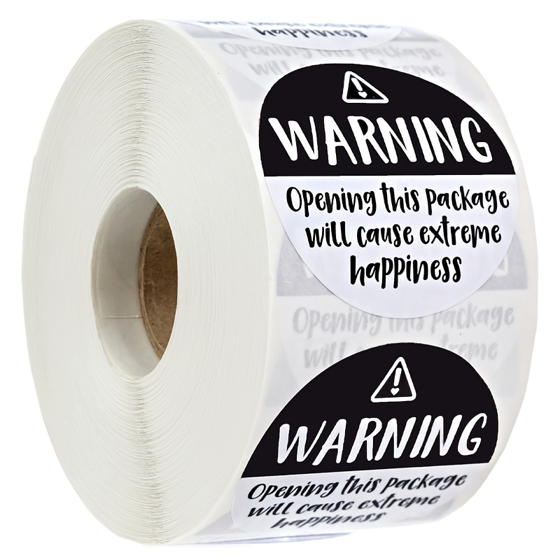 warning happiness stickers sold on Temu United States