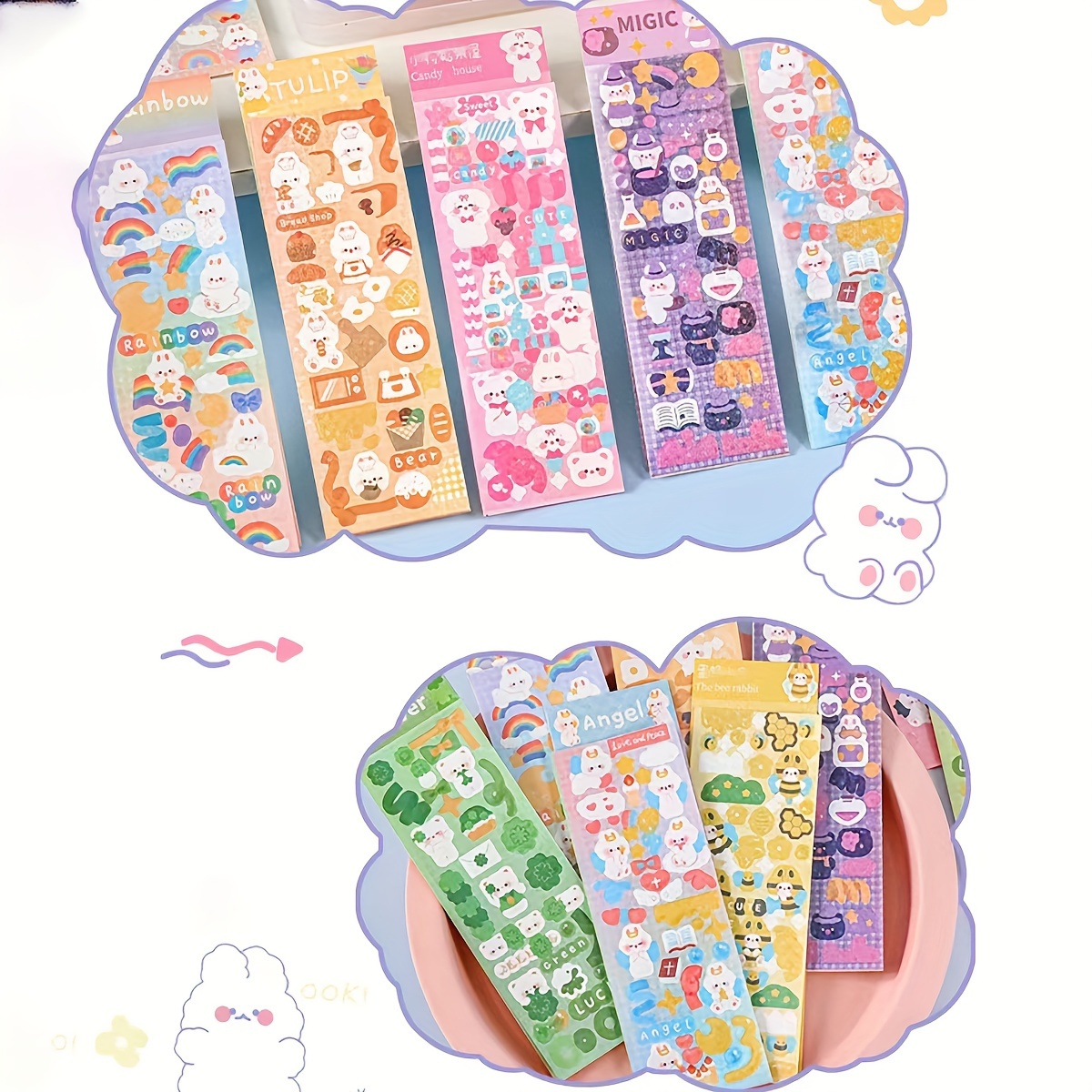 Набор из 10 Милых и Модных Наклеек с Картинками Разноцветные - Temu Cyprus