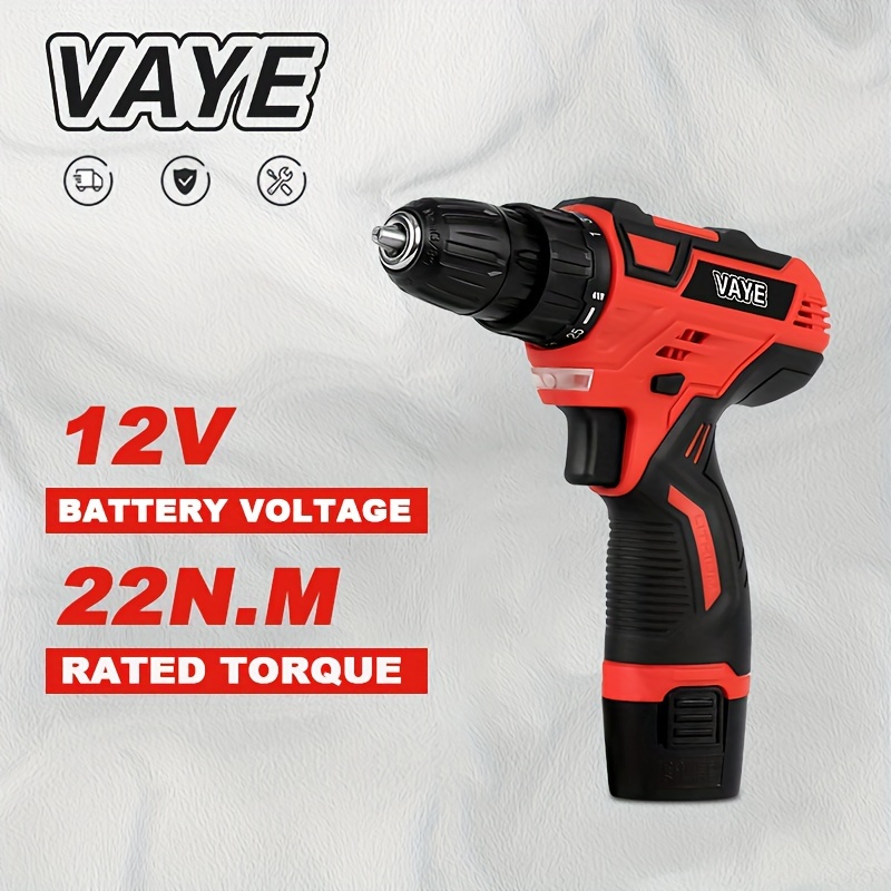 12v Cordless Drill Lithium ion Battery 25+1 Torque Settings - Temu